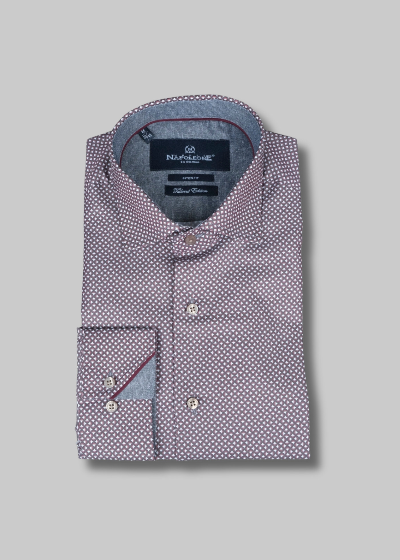 NAPOLEONE ΠΟΥΚΑΜΙΣΟ ΜΕ ΣΧΕΔΙΟ INTERFIT - BORDEAUX